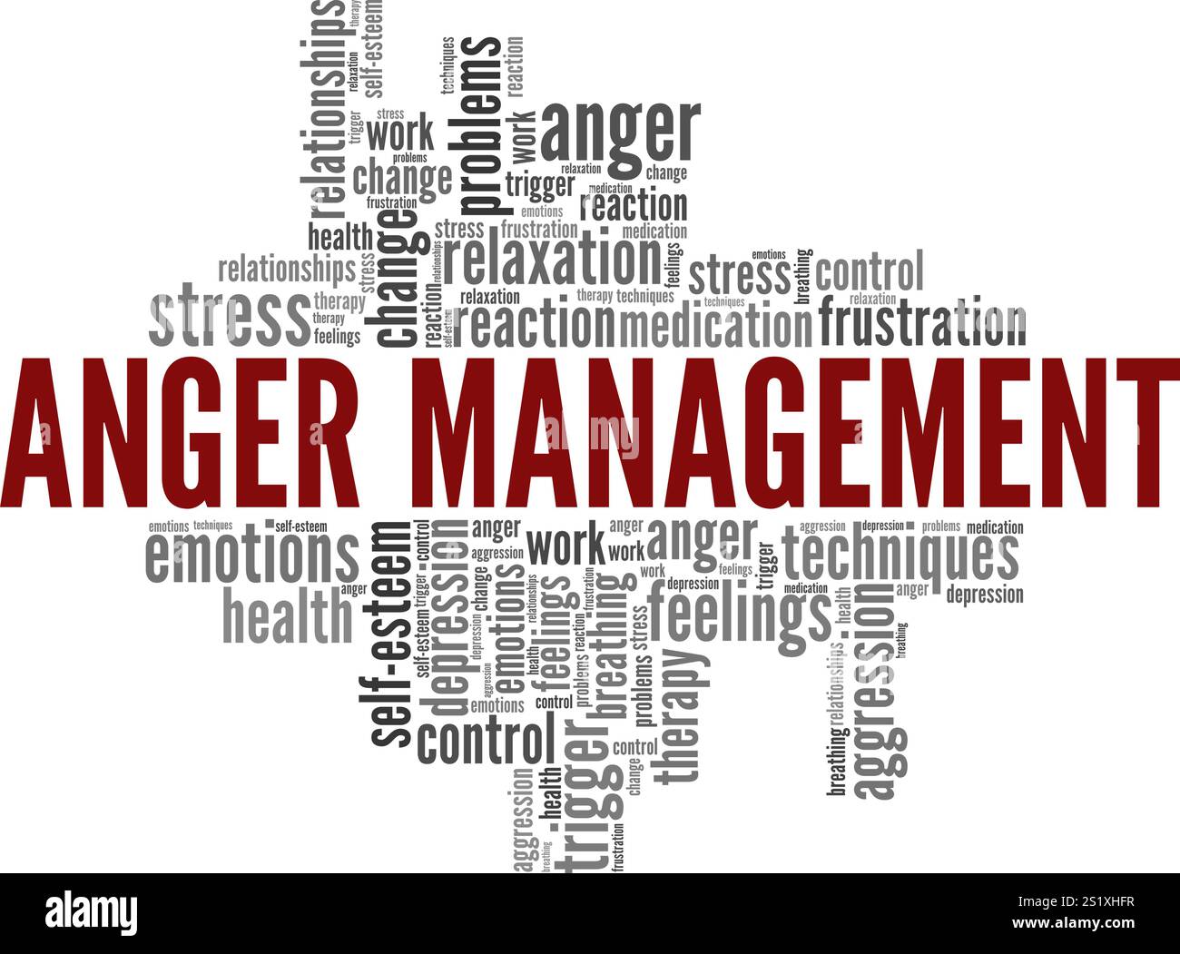 Anger Management word cloud conceptual design isolated on white ...