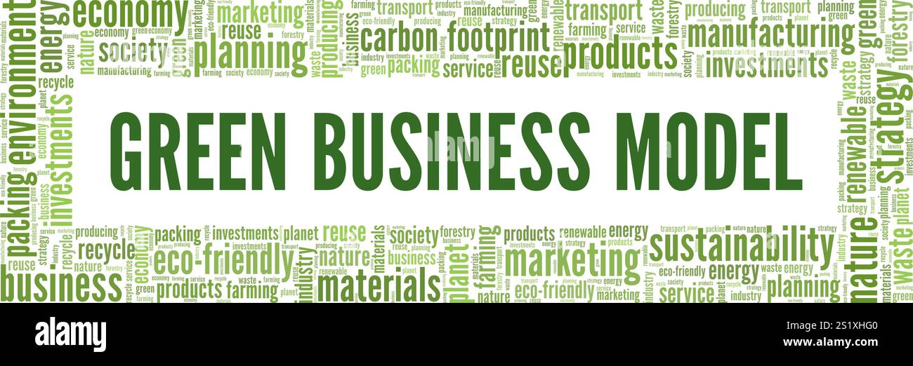 Green Business Model word cloud conceptual design isolated on white ...