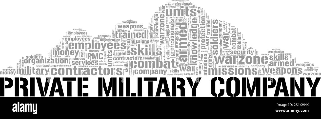 PMC - Private Military Company word cloud conceptual design isolated on ...