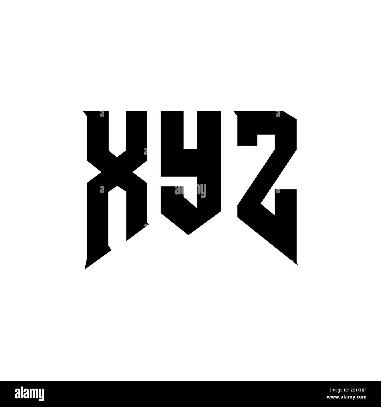 XYZ letter logo design for technology company. XYZ logo design black ...
