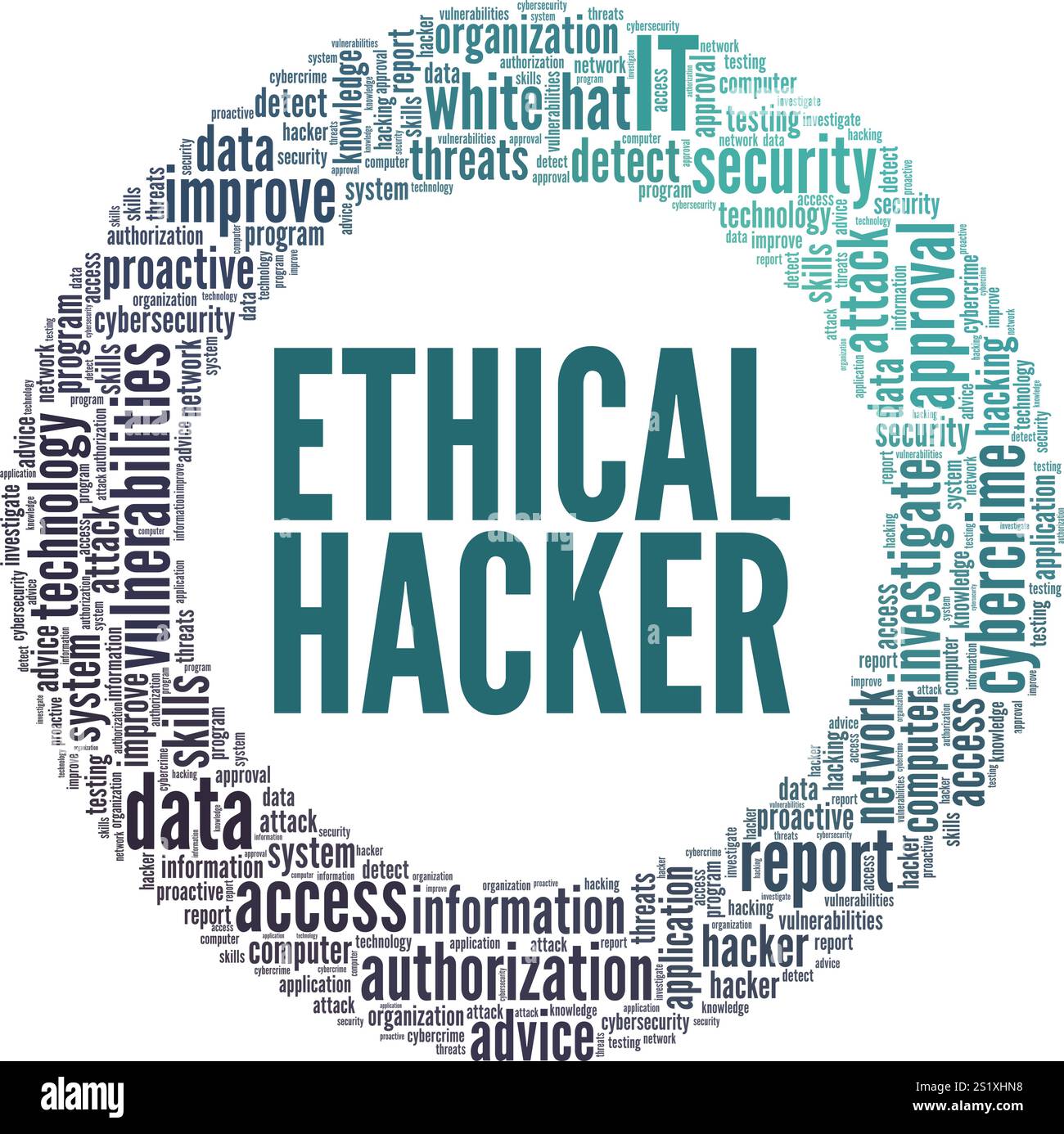 Ethical Hacker word cloud conceptual design isolated on white ...