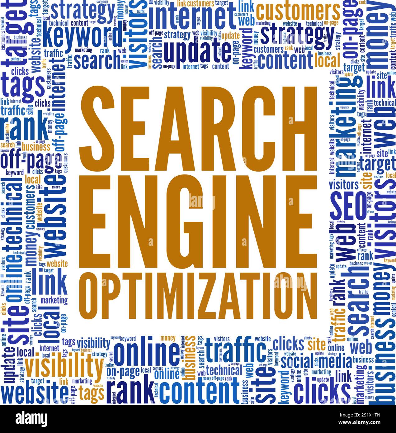 Seo Search Engine Optimization Word Cloud Conceptual Design Isolated On White Background Stock