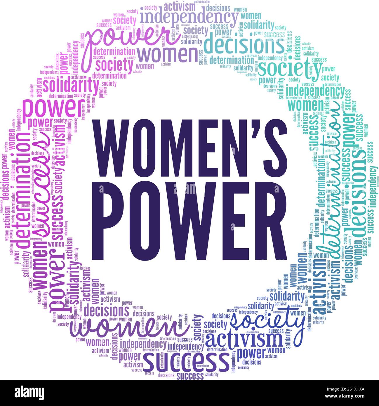 Women's Power word cloud conceptual design isolated on white background ...