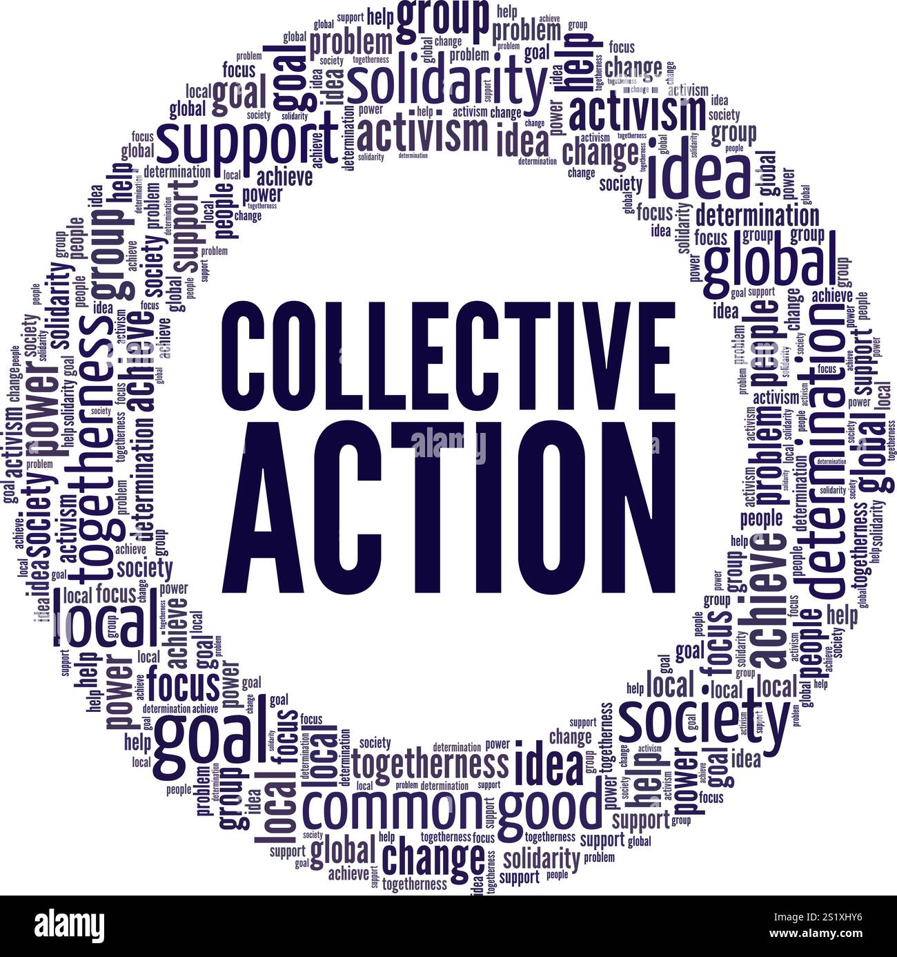 Collective Action word cloud conceptual design isolated on white ...