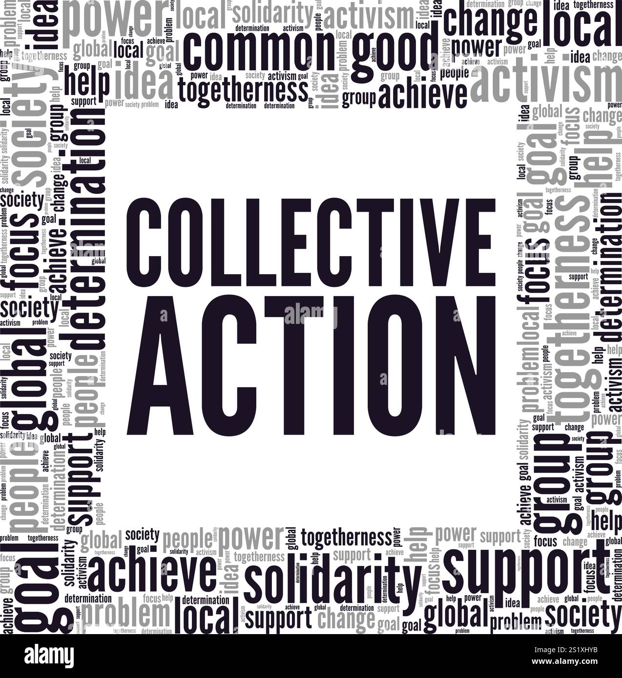Collective Action word cloud conceptual design isolated on white ...