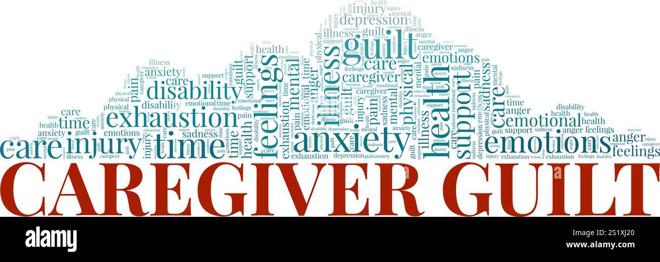 Caregiver Guilt word cloud conceptual design isolated on white ...