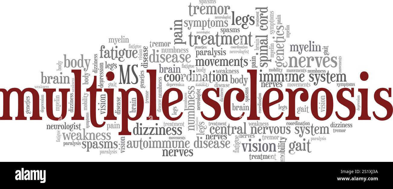 Multiple Sclerosis word cloud conceptual design isolated on white ...