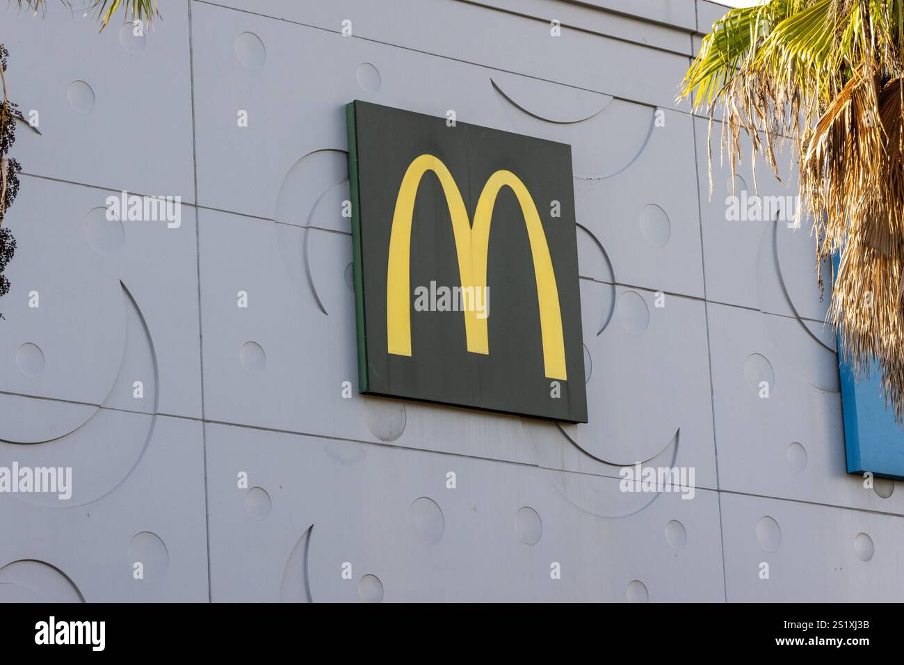 Close up of the iconic mcdonald's logo displayed on a modern building ...