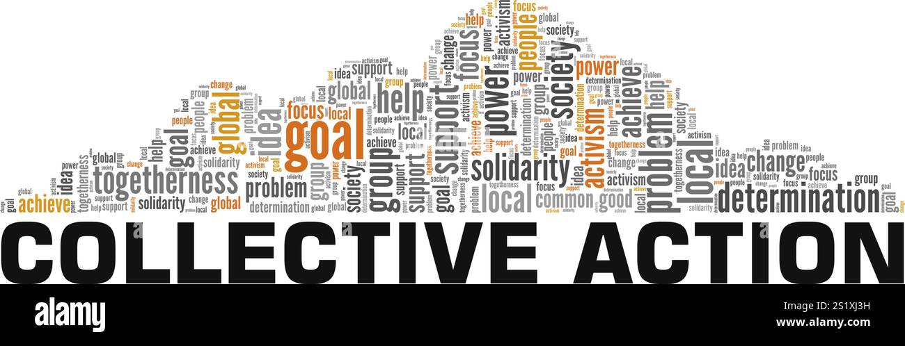 Collective Action word cloud conceptual design isolated on white ...
