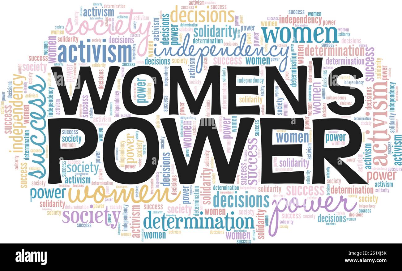 Women's Power word cloud conceptual design isolated on white background ...