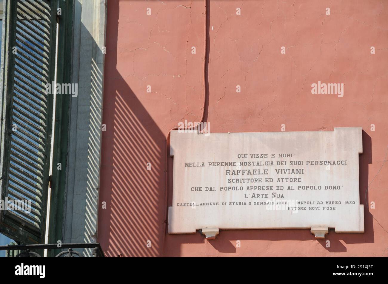 Monumental plaque in memory of the writer and actor Raffaele Viviani on ...