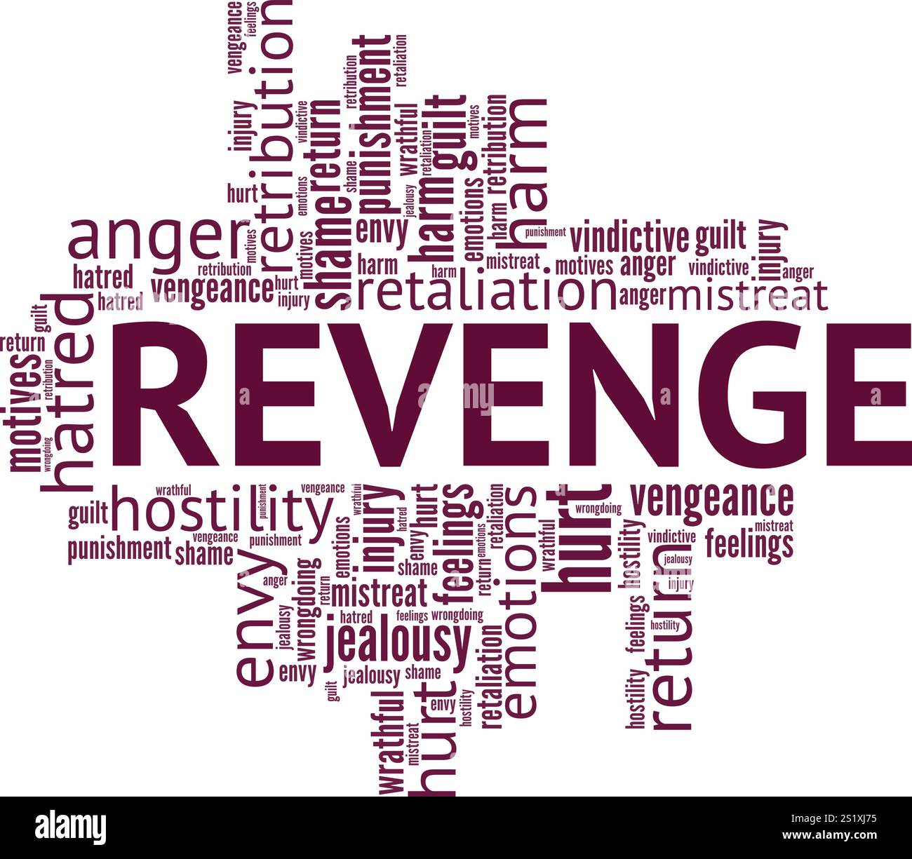 Revenge word cloud conceptual design isolated on white background Stock ...