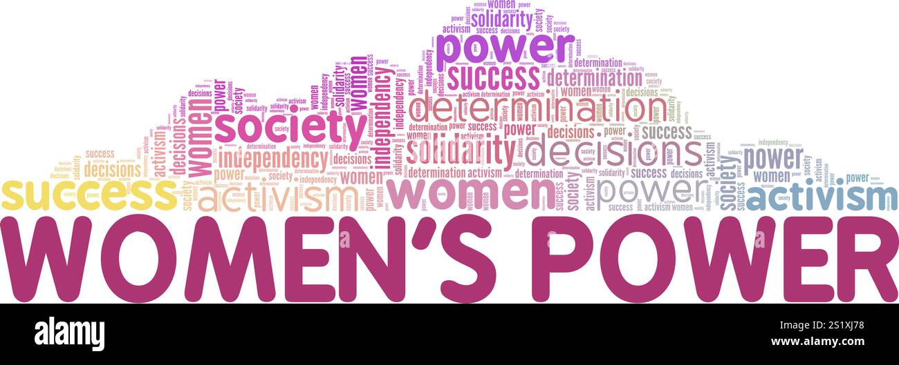 Women's Power word cloud conceptual design isolated on white background ...