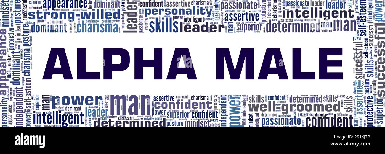 Alpha Male word cloud conceptual design isolated on white background ...