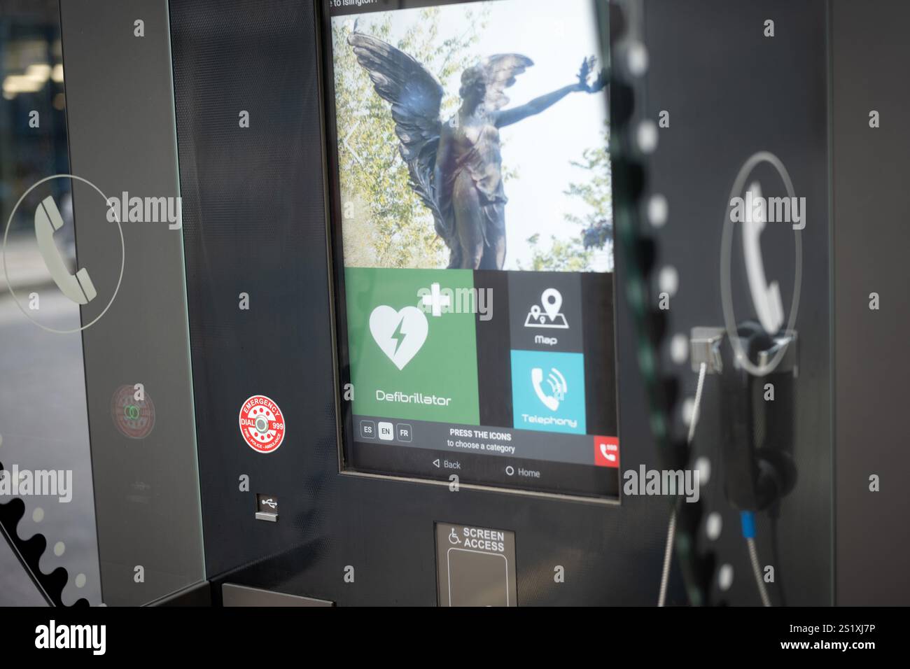 Public access defibrillator on Goswell road, Islington, London Stock ...
