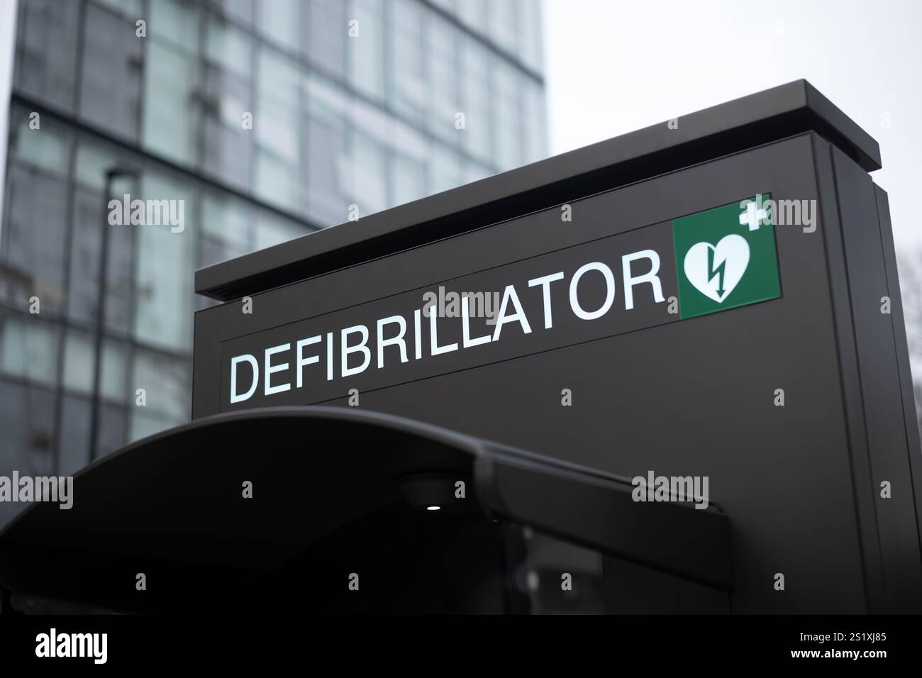 Public access defibrillator on Goswell road, Islington, London Stock ...