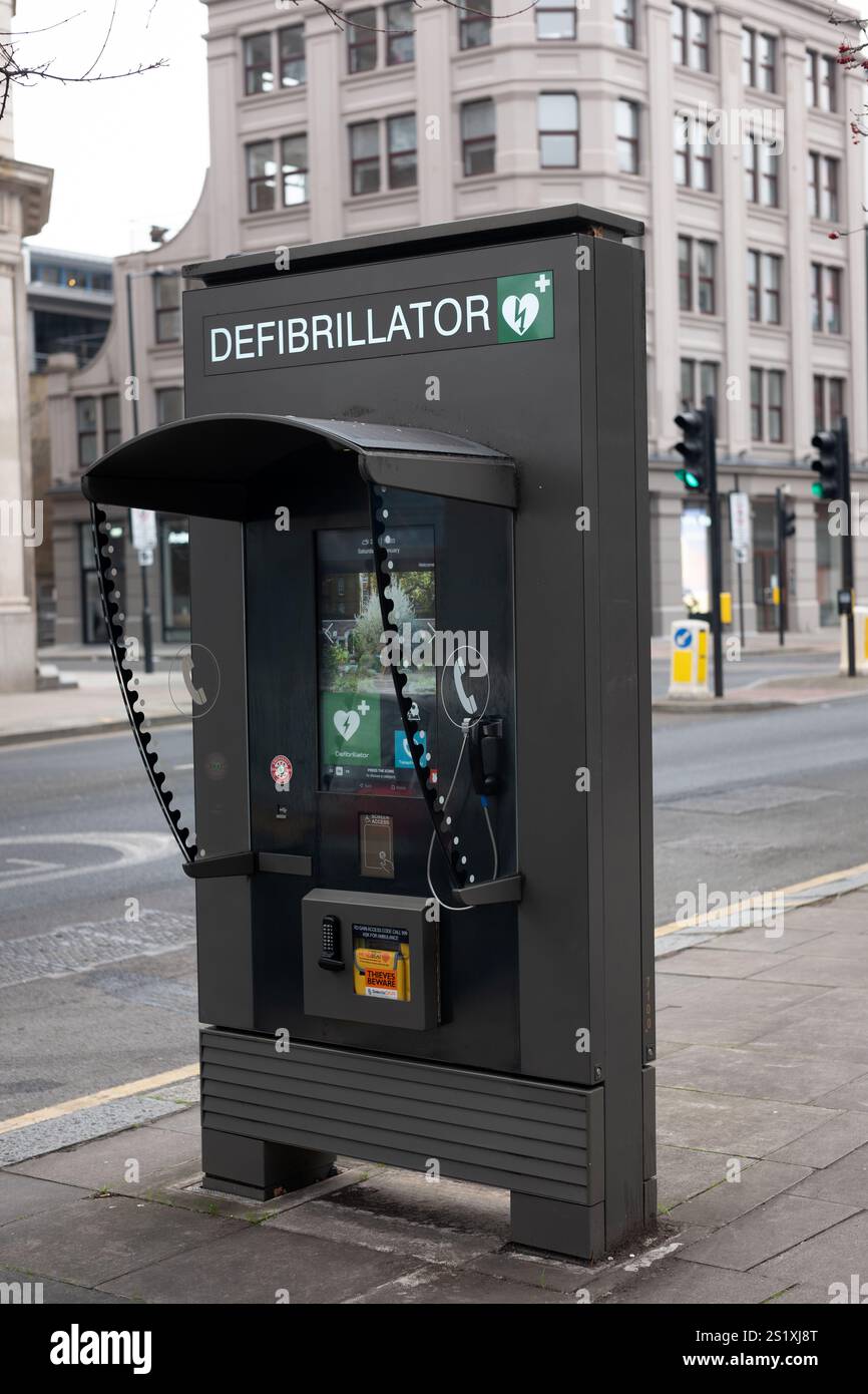 Public access defibrillator on Goswell road, Islington, London Stock ...