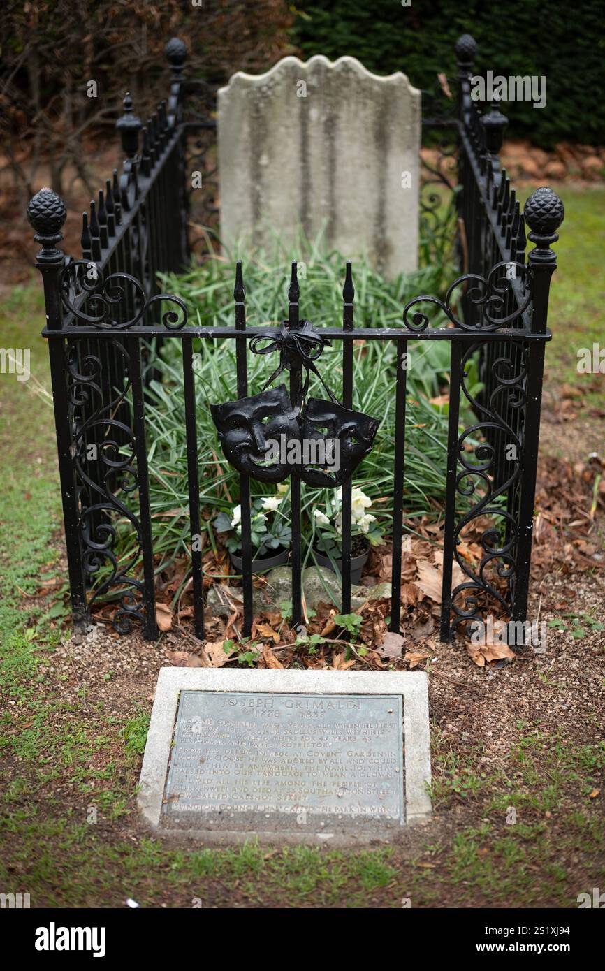 Grave of the celebrated clown and pantomimist Joseph Grimaldi in ...
