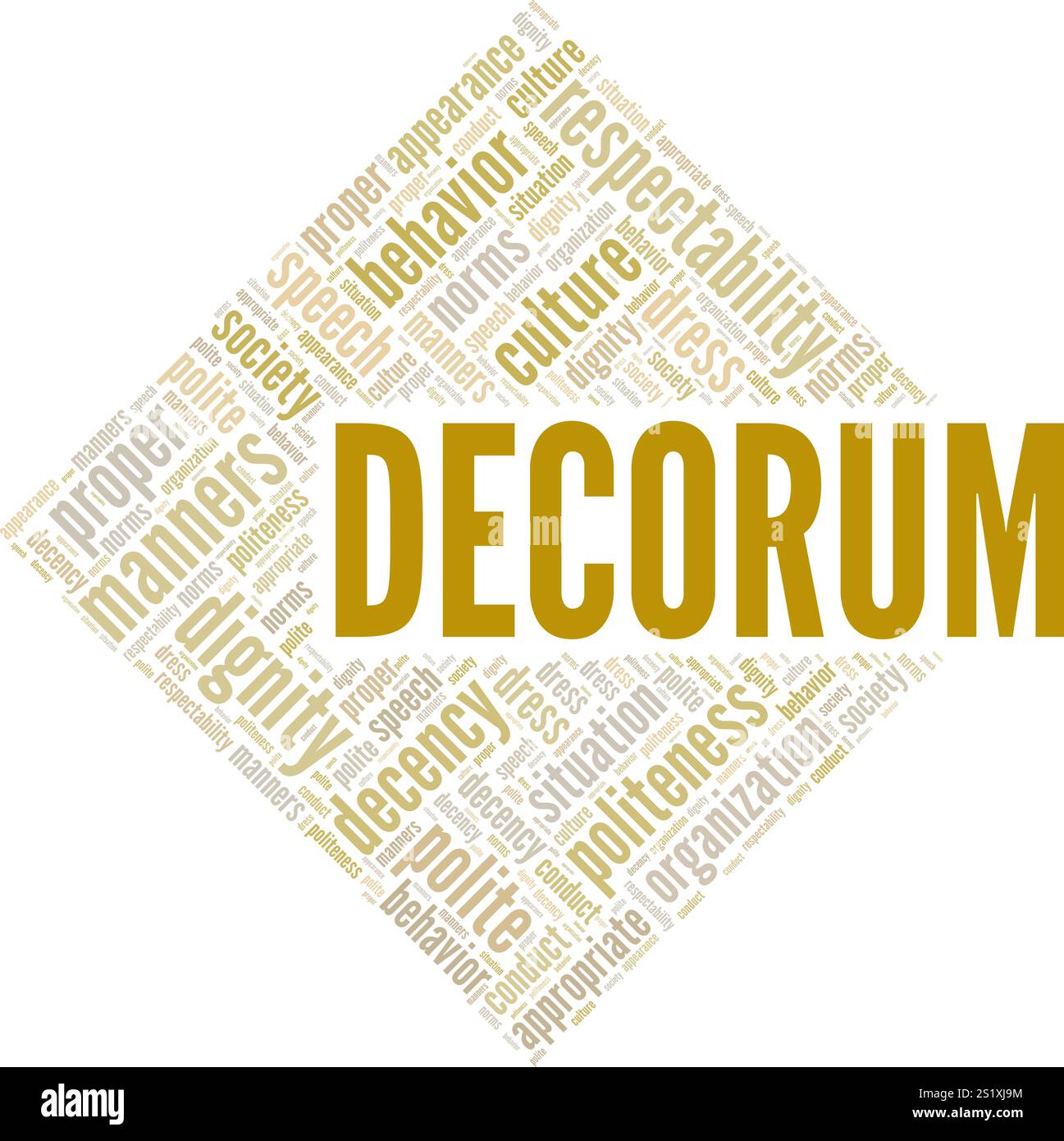 Decorum word cloud conceptual design isolated on white background Stock ...