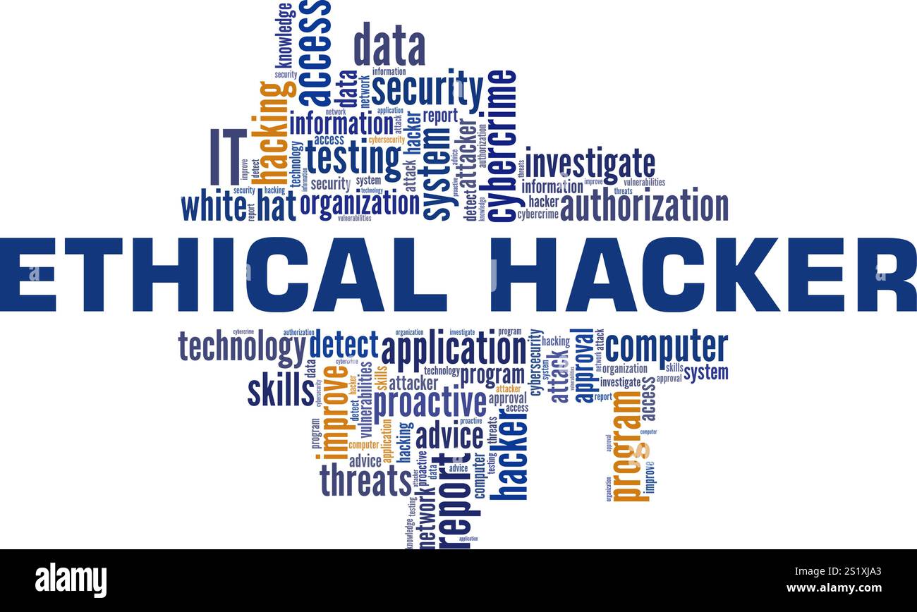 Ethical Hacker word cloud conceptual design isolated on white ...