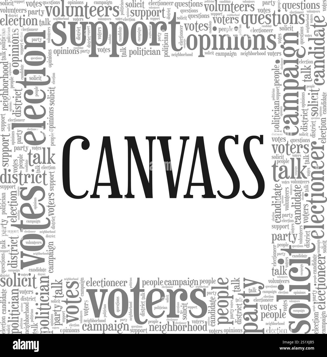 Canvass word cloud conceptual design isolated on white background Stock ...