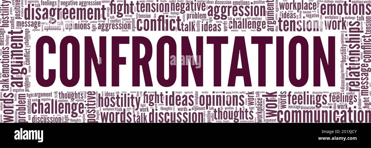 Confrontation word cloud conceptual design isolated on white background ...