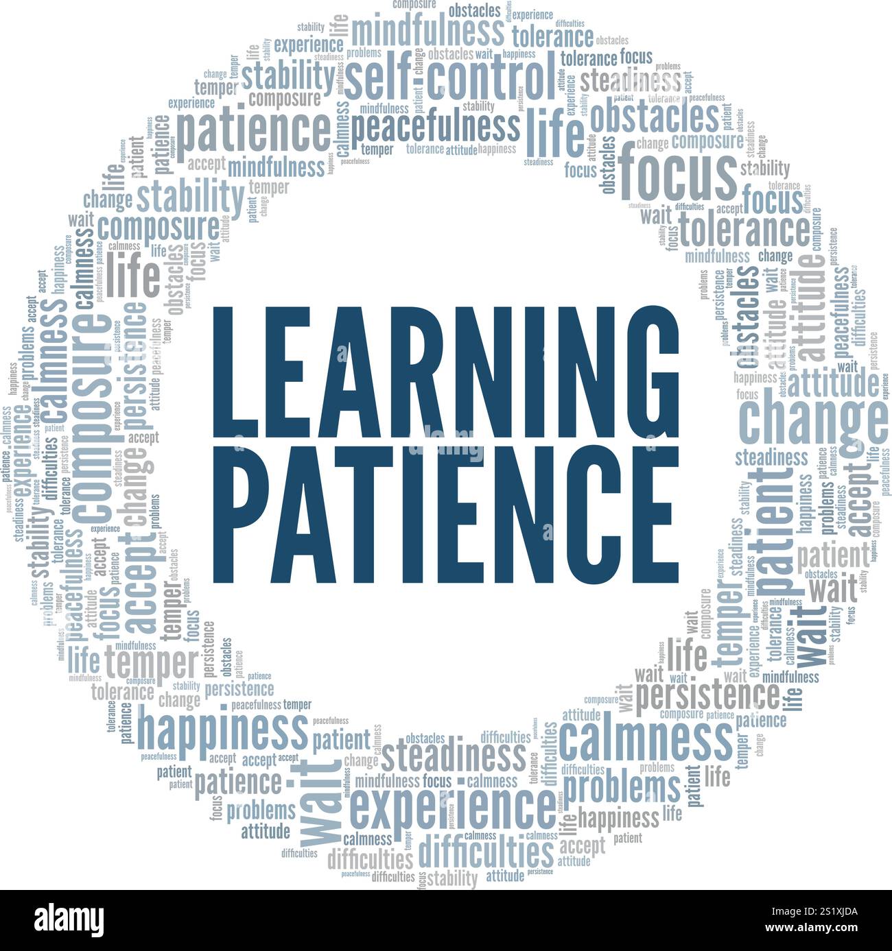 Learn To Be Patient word cloud conceptual design isolated on white ...