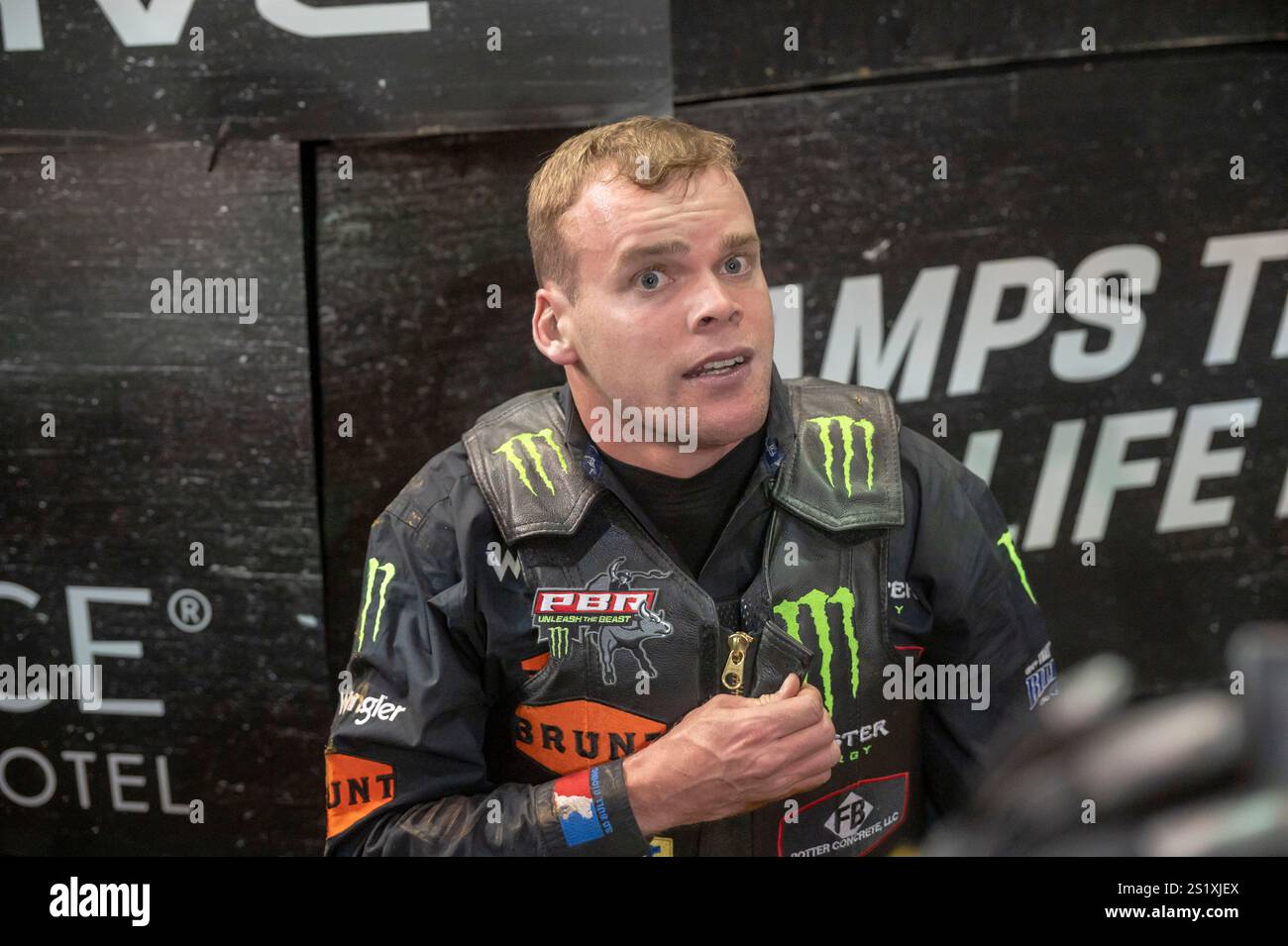 Boudreaux Campbell seen after riding Goin' Solo during the second round ...