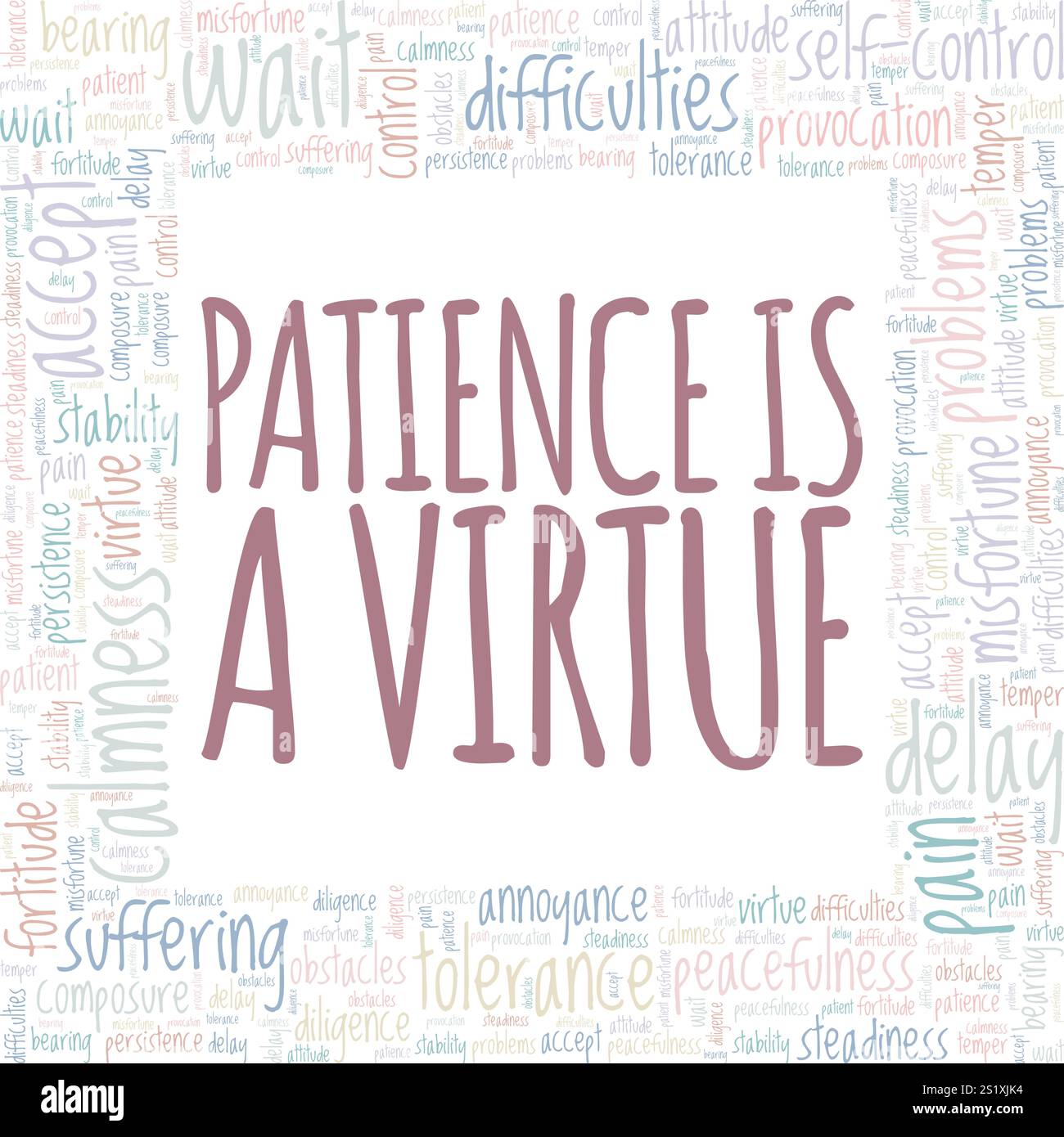Patience is a Virtue word cloud conceptual design isolated on white ...