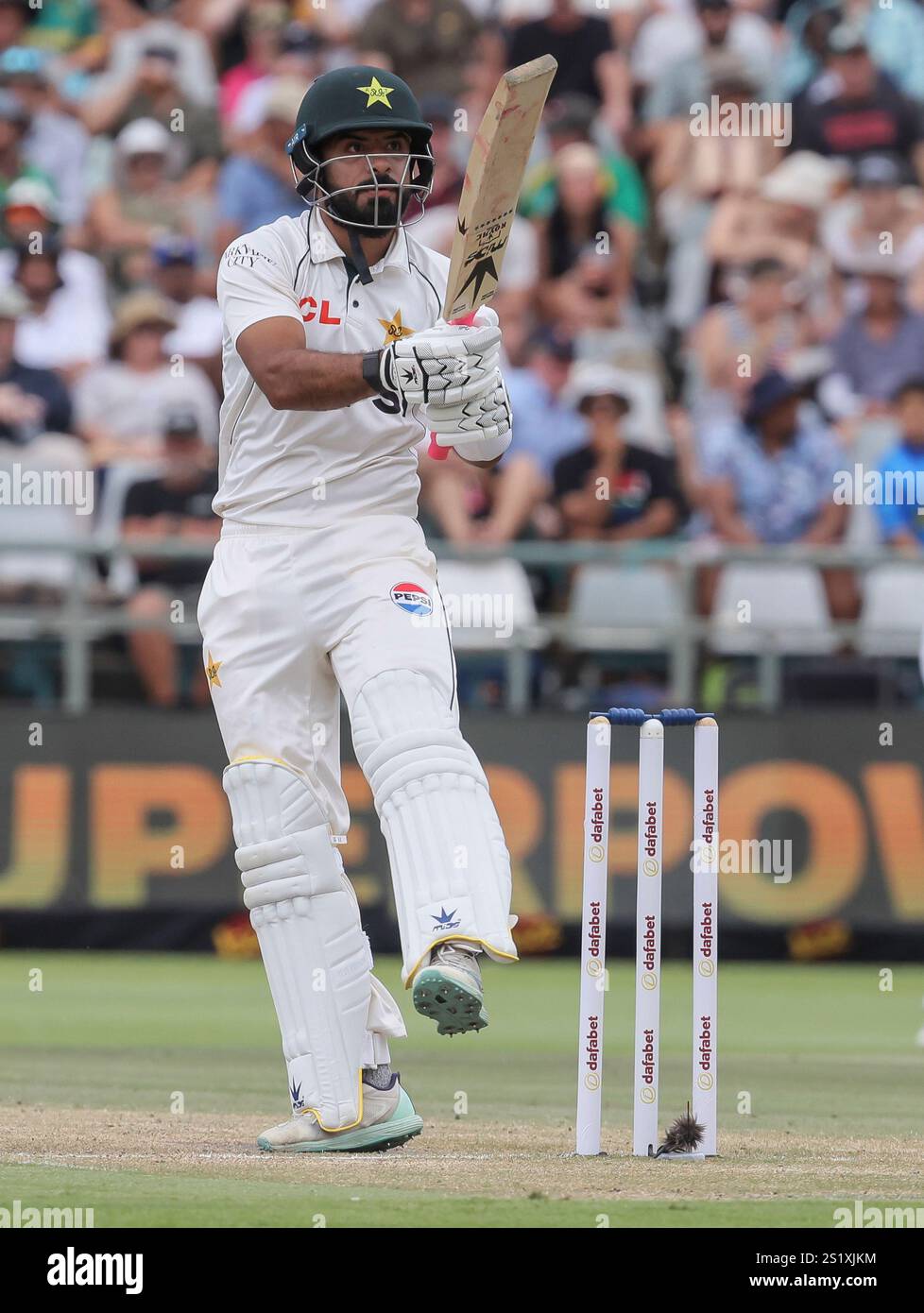 Pakistan's Aamir Jamal plays a shot during the third day of the second ...