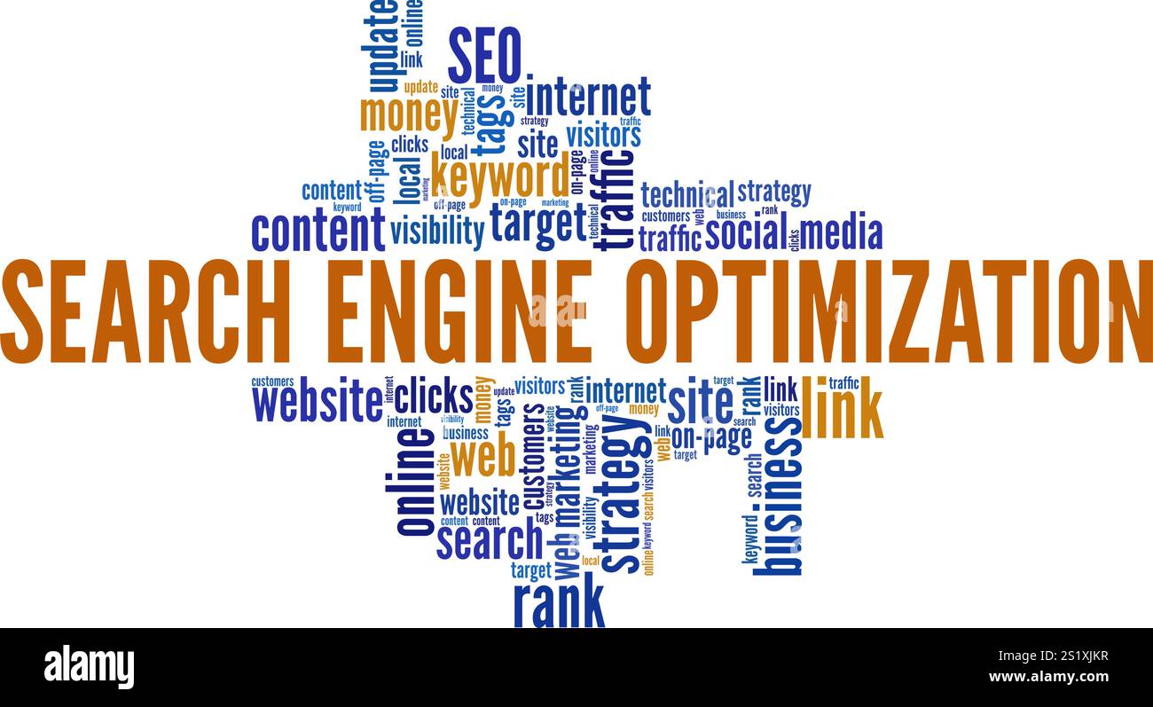 SEO - Search Engine Optimization word cloud conceptual design isolated ...