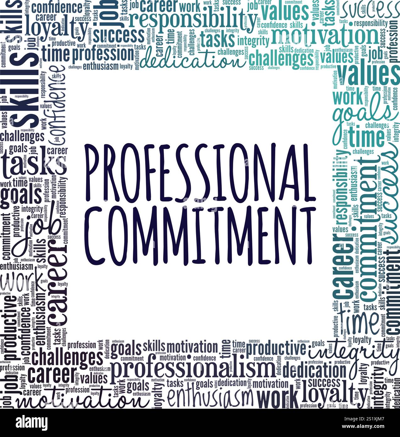 Professional Commitment word cloud conceptual design isolated on white ...