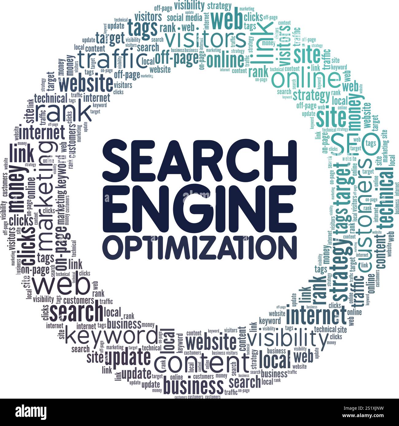 SEO - Search Engine Optimization word cloud conceptual design isolated on white background Stock ...