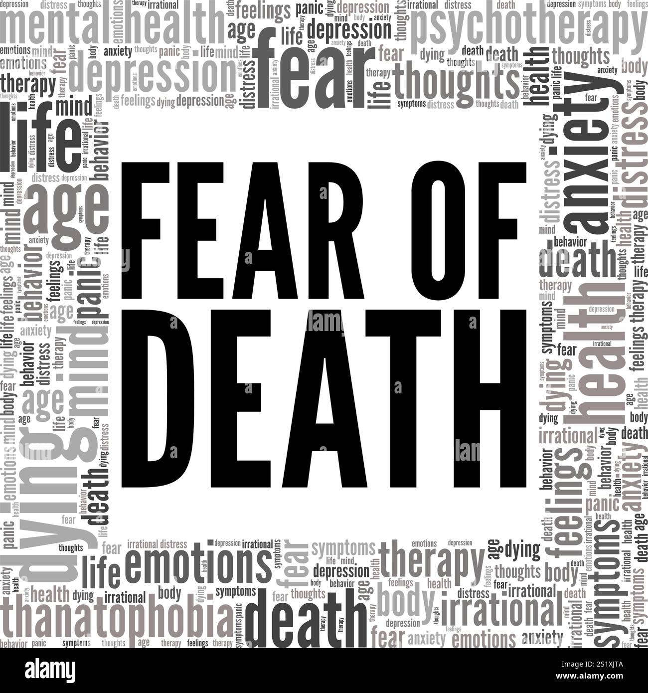 Fear of Death word cloud conceptual design isolated on white background ...