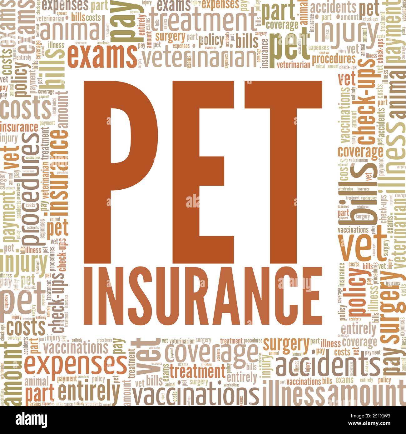 Pet Insurance word cloud conceptual design isolated on white background ...
