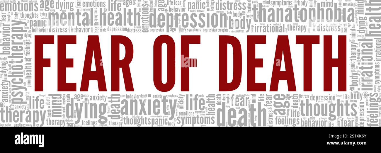 Fear of Death word cloud conceptual design isolated on white background ...