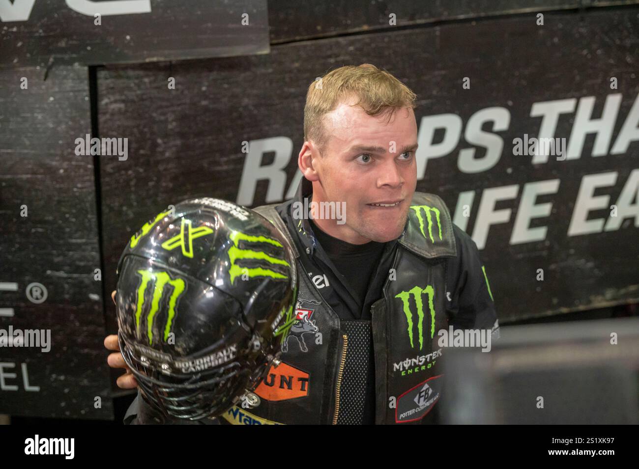 Boudreaux Campbell seen after riding Goin' Solo during the second round ...