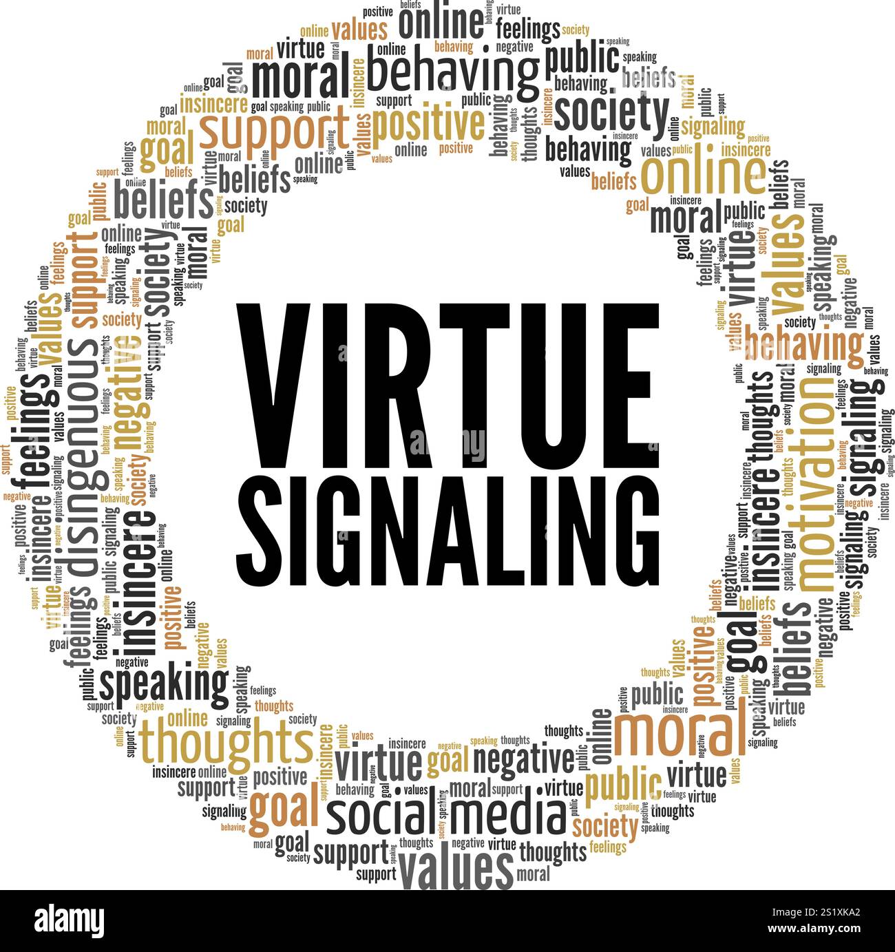 Virtue Signaling word cloud conceptual design isolated on white ...