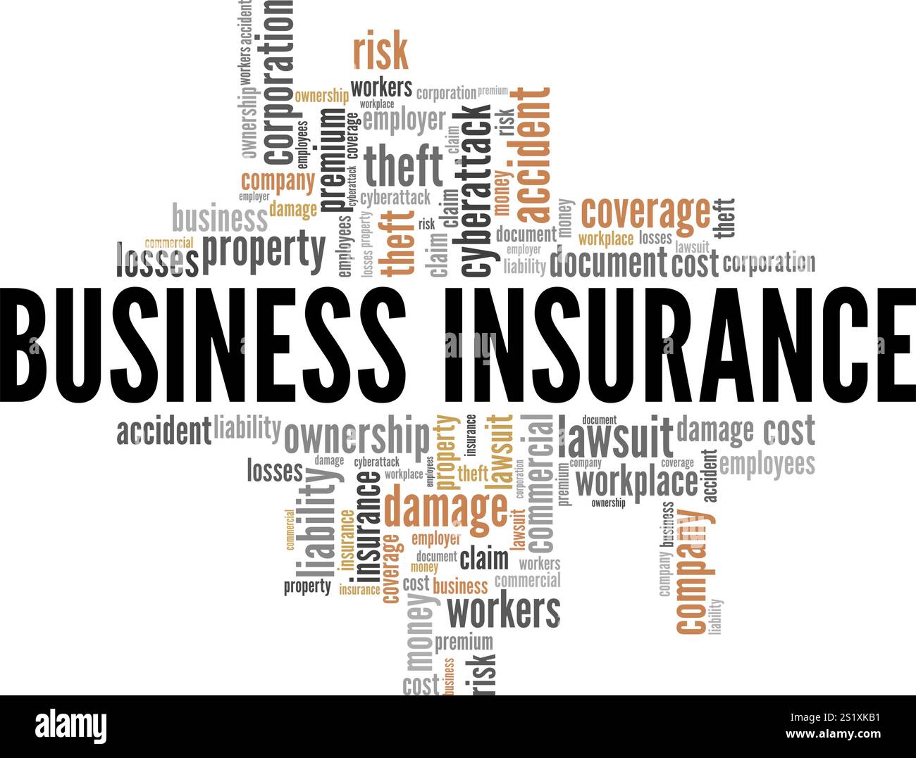 Business Insurance word cloud conceptual design isolated on white ...