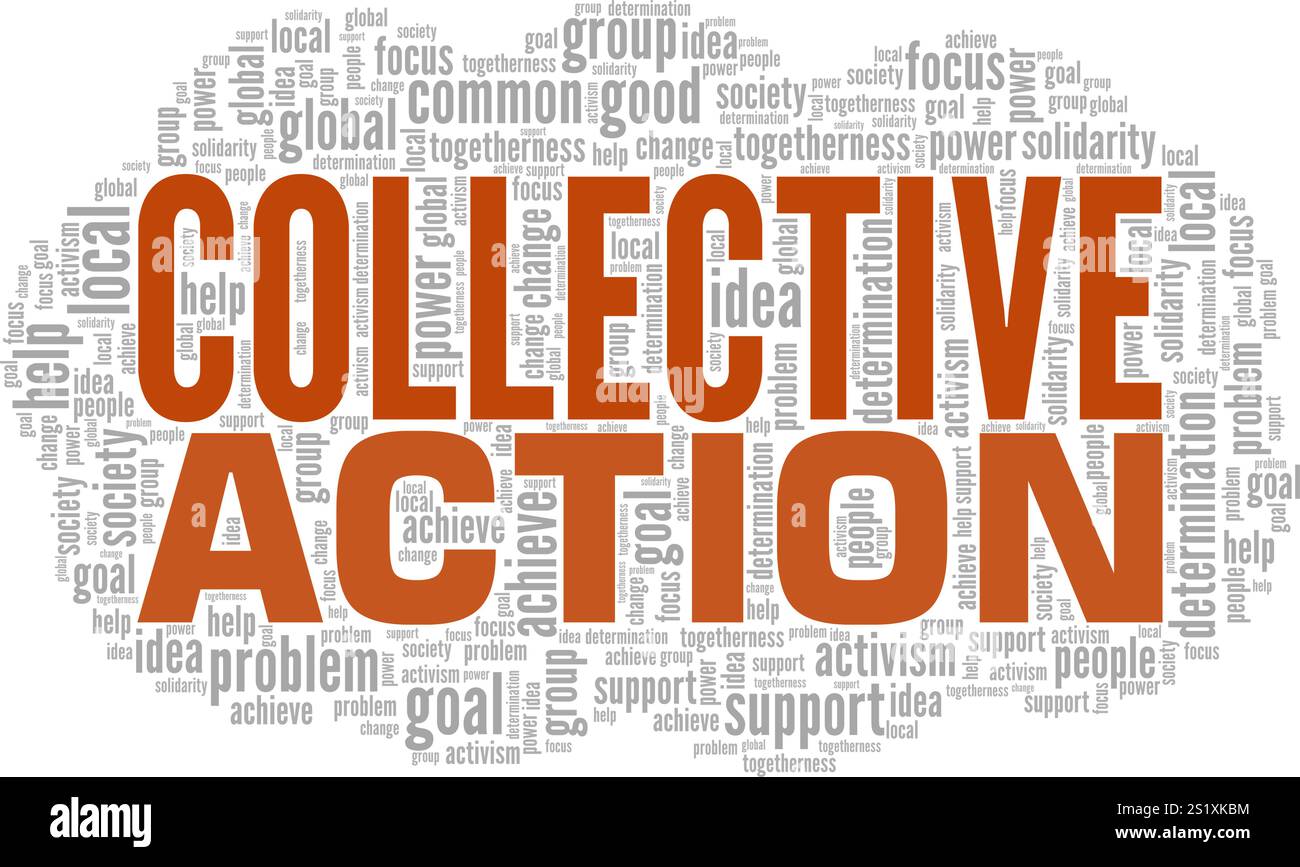 Collective Action word cloud conceptual design isolated on white ...