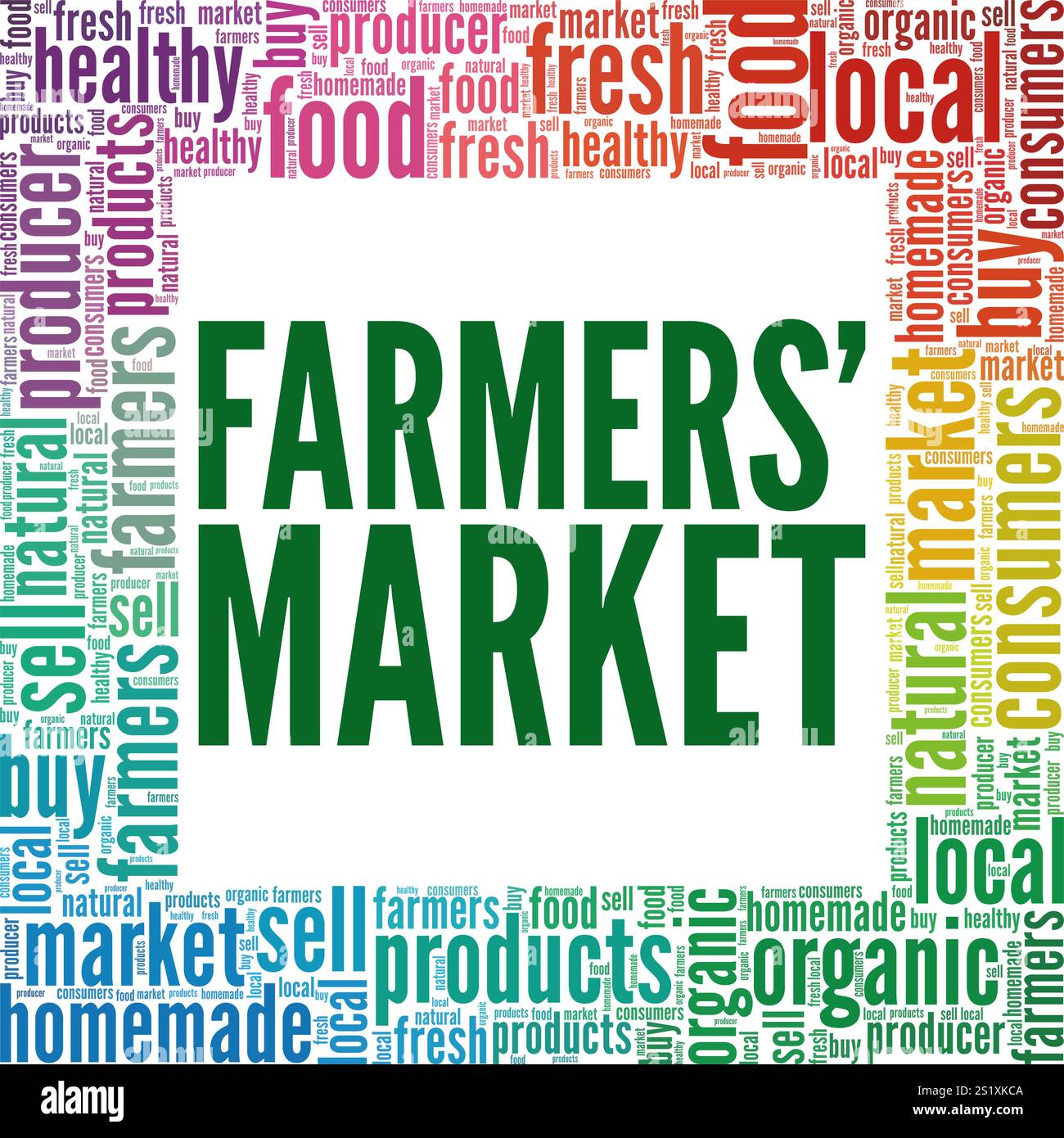 Farmers' Market word cloud conceptual design isolated on white ...