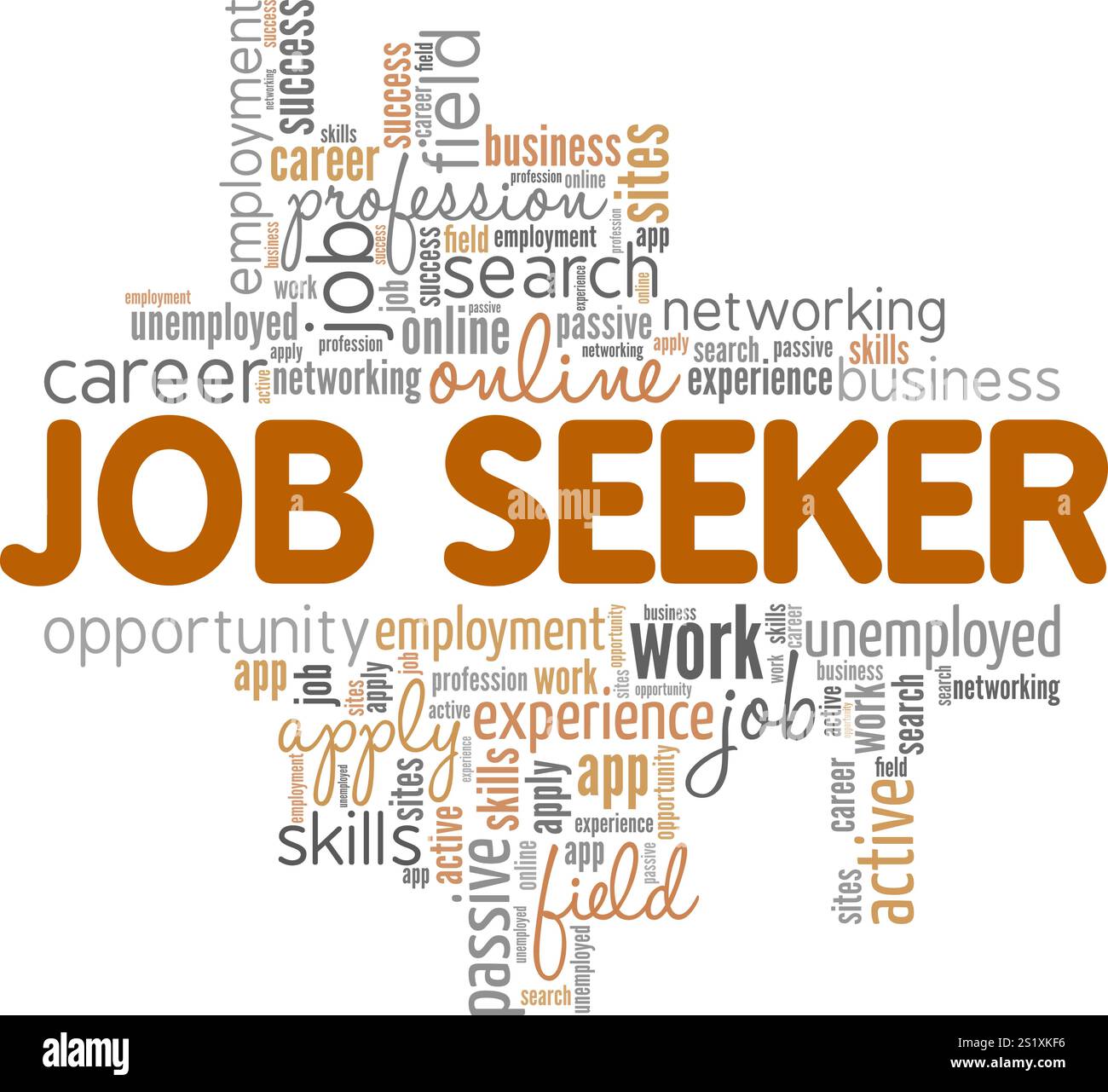 Job Seeker word cloud conceptual design isolated on white background ...
