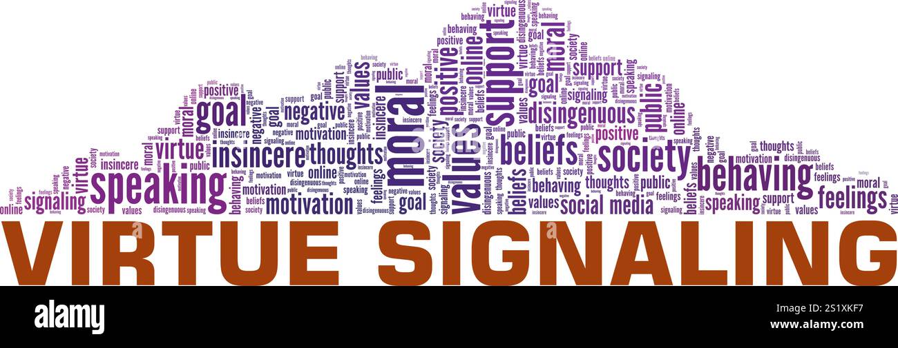Virtue Signaling word cloud conceptual design isolated on white ...