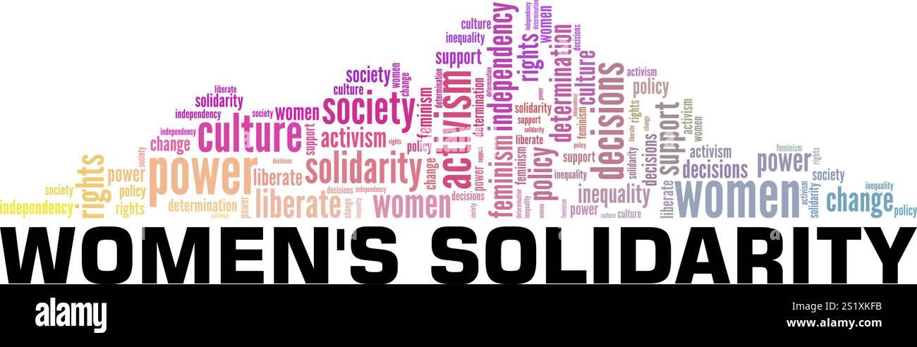 Women's Solidarity word cloud conceptual design isolated on white ...