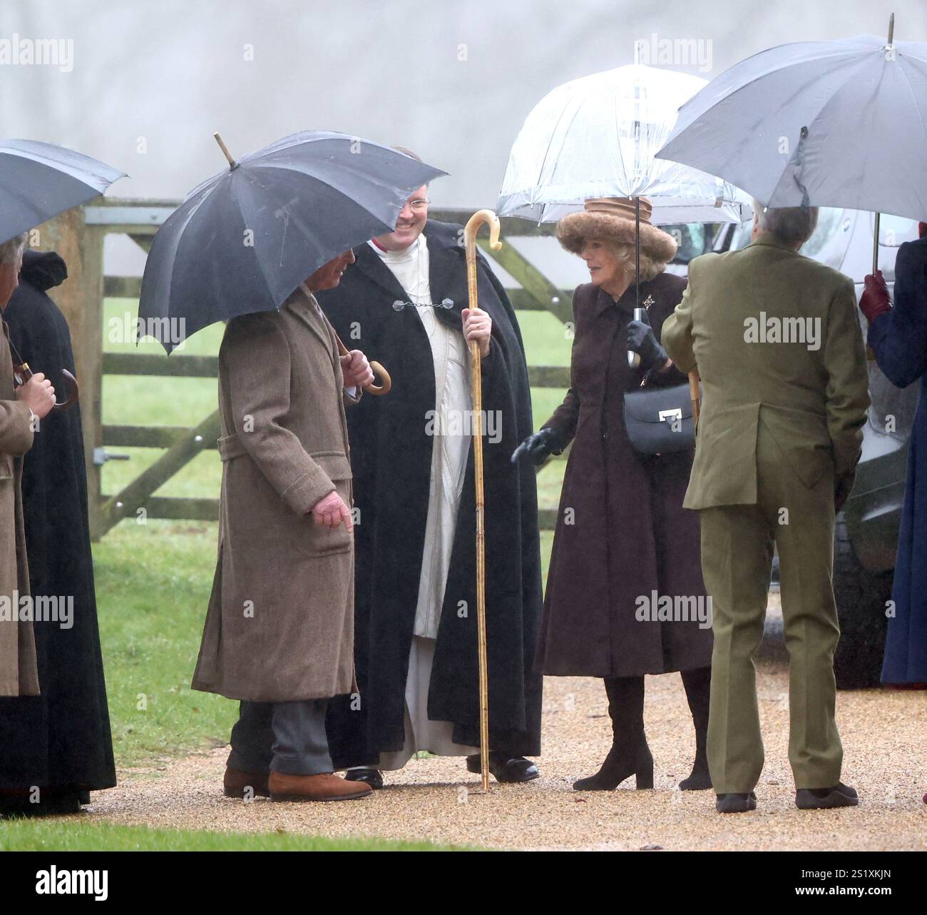 King Charles III and Queen Camilla arrive for a Sunday church service ...