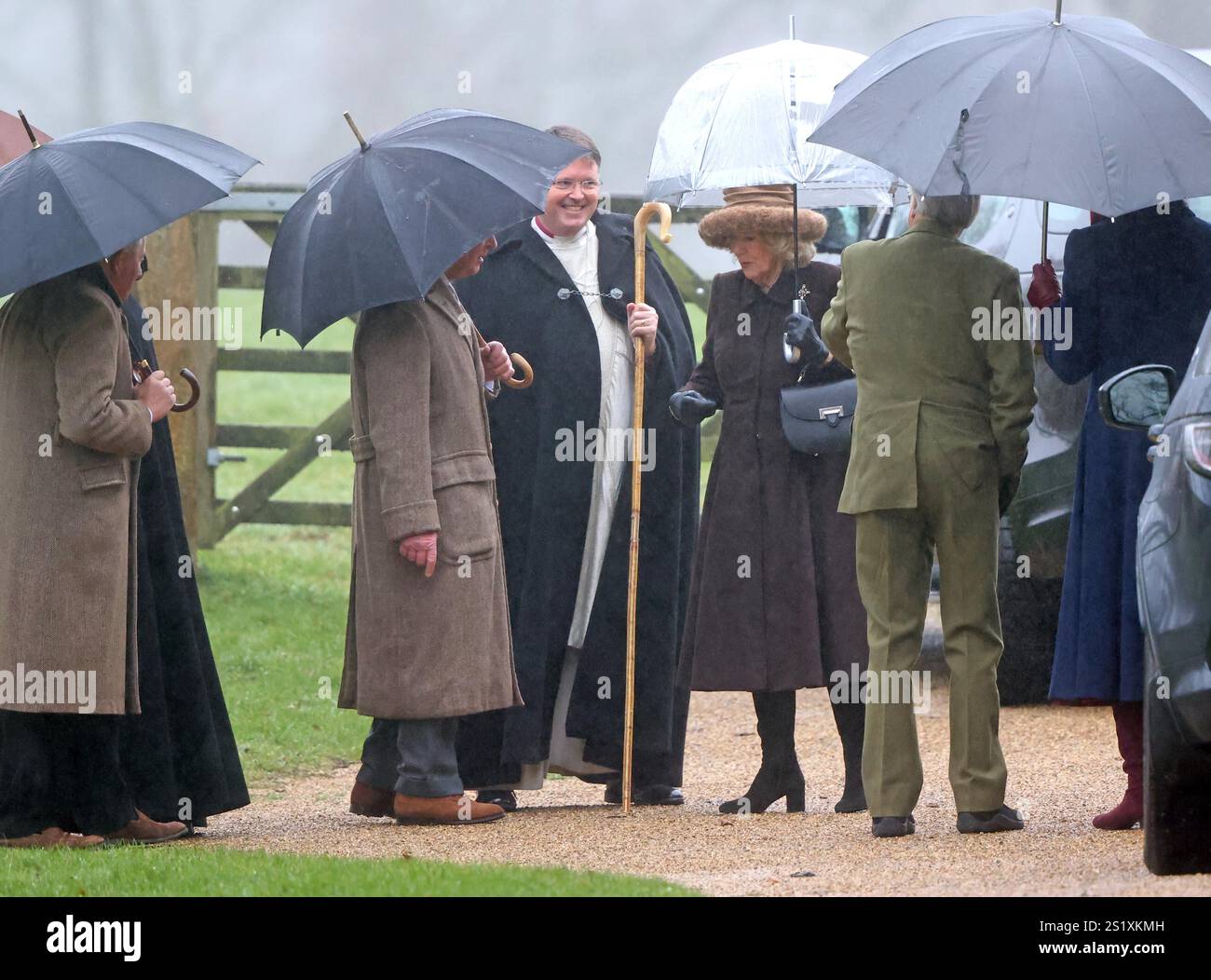 King Charles III and Queen Camilla arrive for a Sunday church service ...