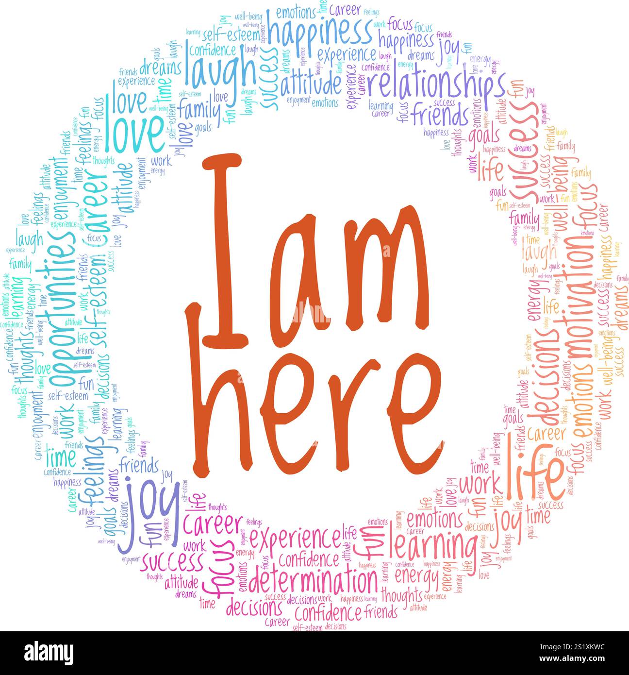 I Am Here word cloud conceptual design isolated on white background ...