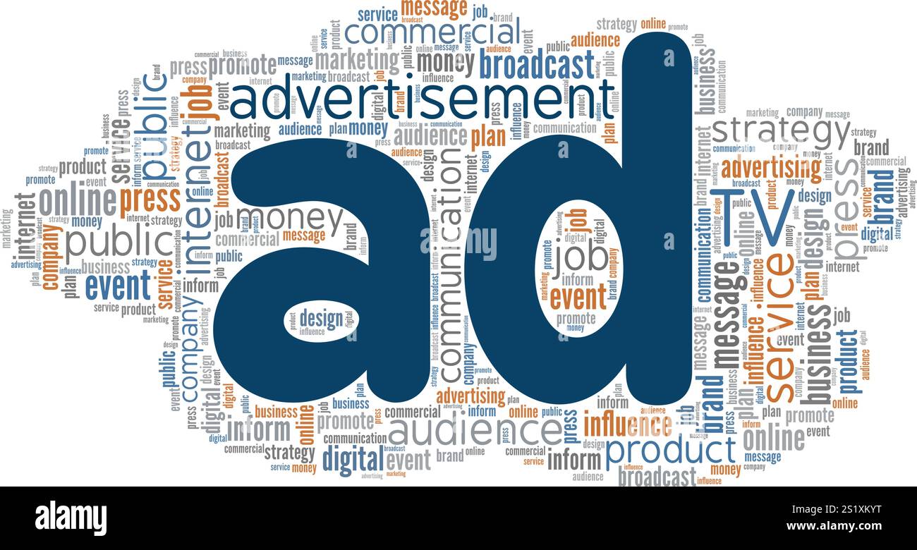 Ad - Advertisement word cloud conceptual design isolated on white ...