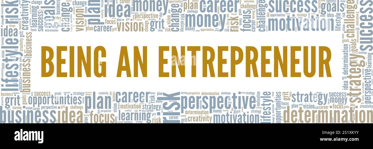 Being an Entrepreneur word cloud conceptual design isolated on white ...