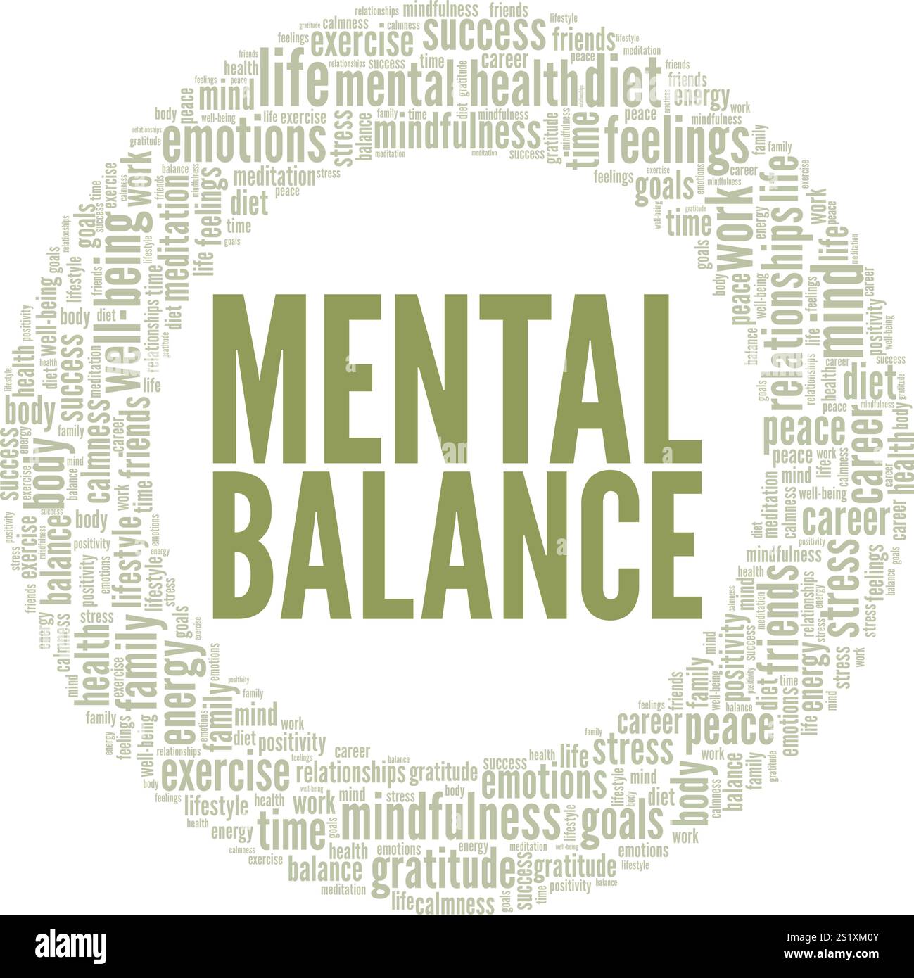 Mental Balance word cloud conceptual design isolated on white ...